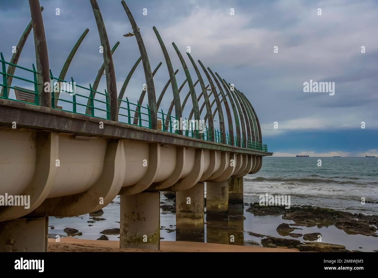 Umhlanga whalebone pier seascape in Umhlanga rocks Durban north Stock ...