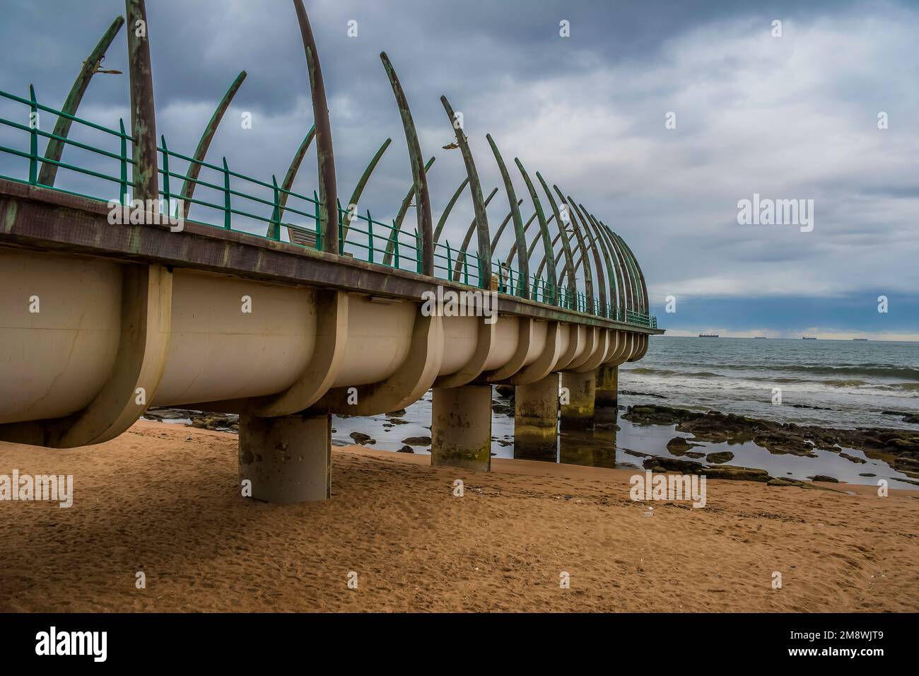 Umhlanga whalebone pier seascape in Umhlanga rocks Durban north Stock ...