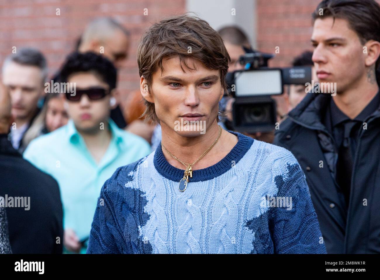 Milano, Italy. 14th Jan, 2023. Jordan Barrett is seen at Fendi show ...