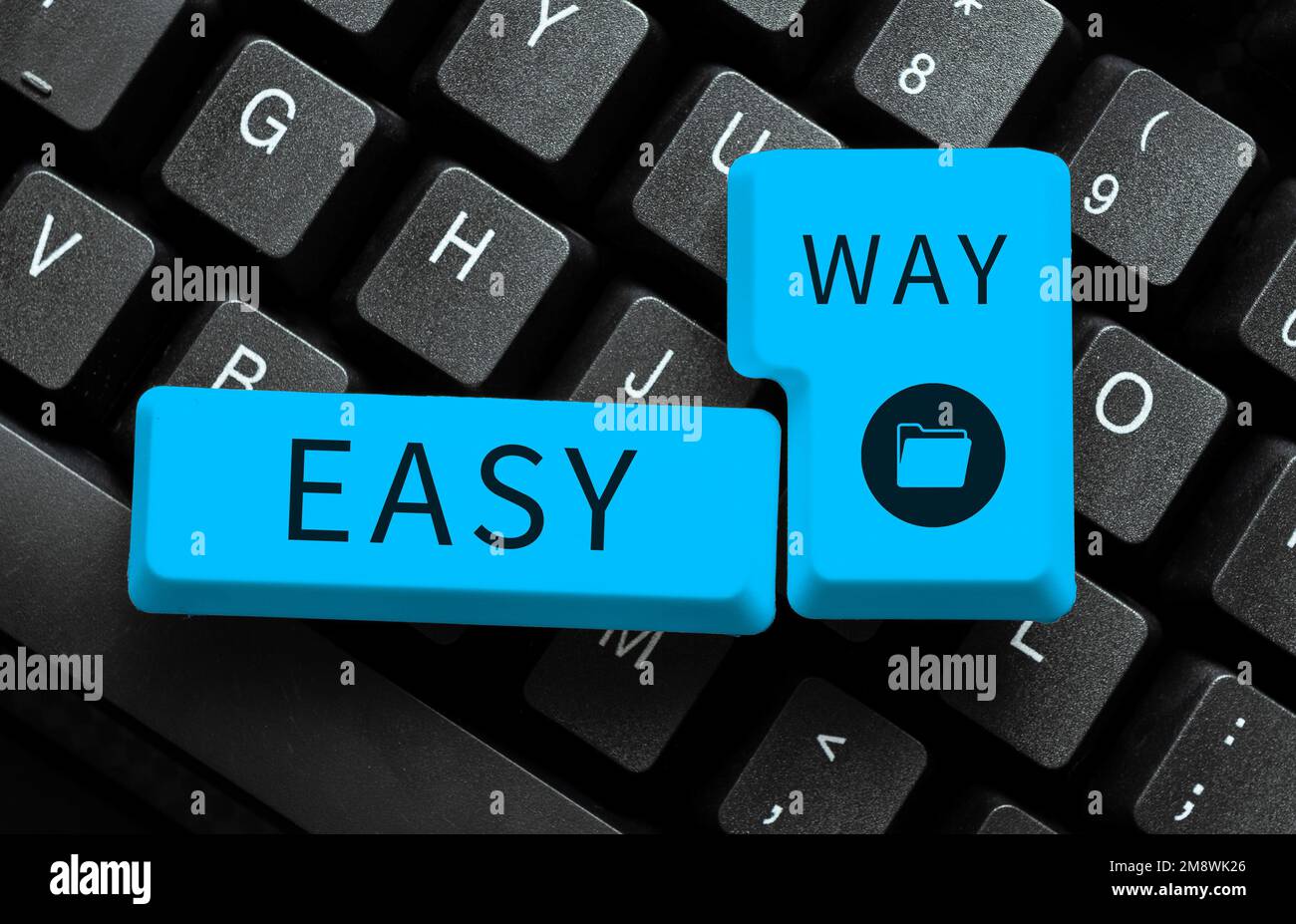 Handwriting text Easy Way. Conceptual photo making hard decision ...