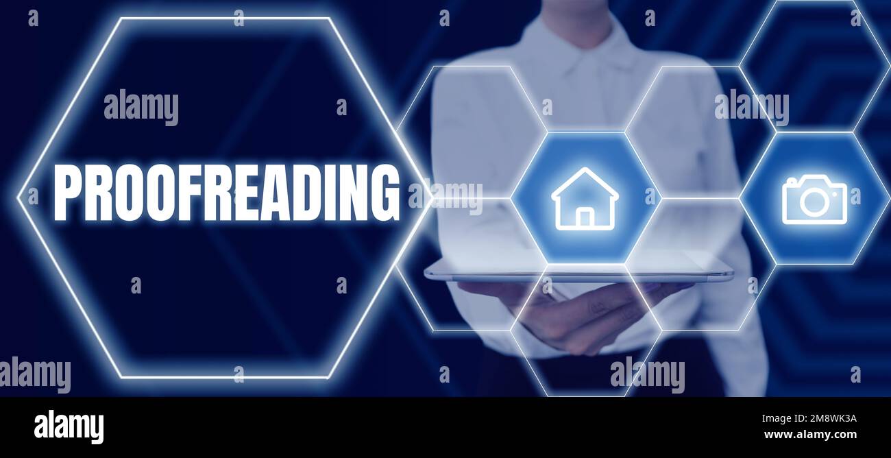 Conceptual Display Proofreading Business Showcase Act Of Reading And Marking Spelling Grammar