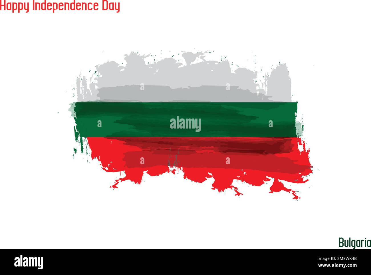 National Flag Flag of Bulgaria Stock Vector Drawn with Watercolor Brush ...