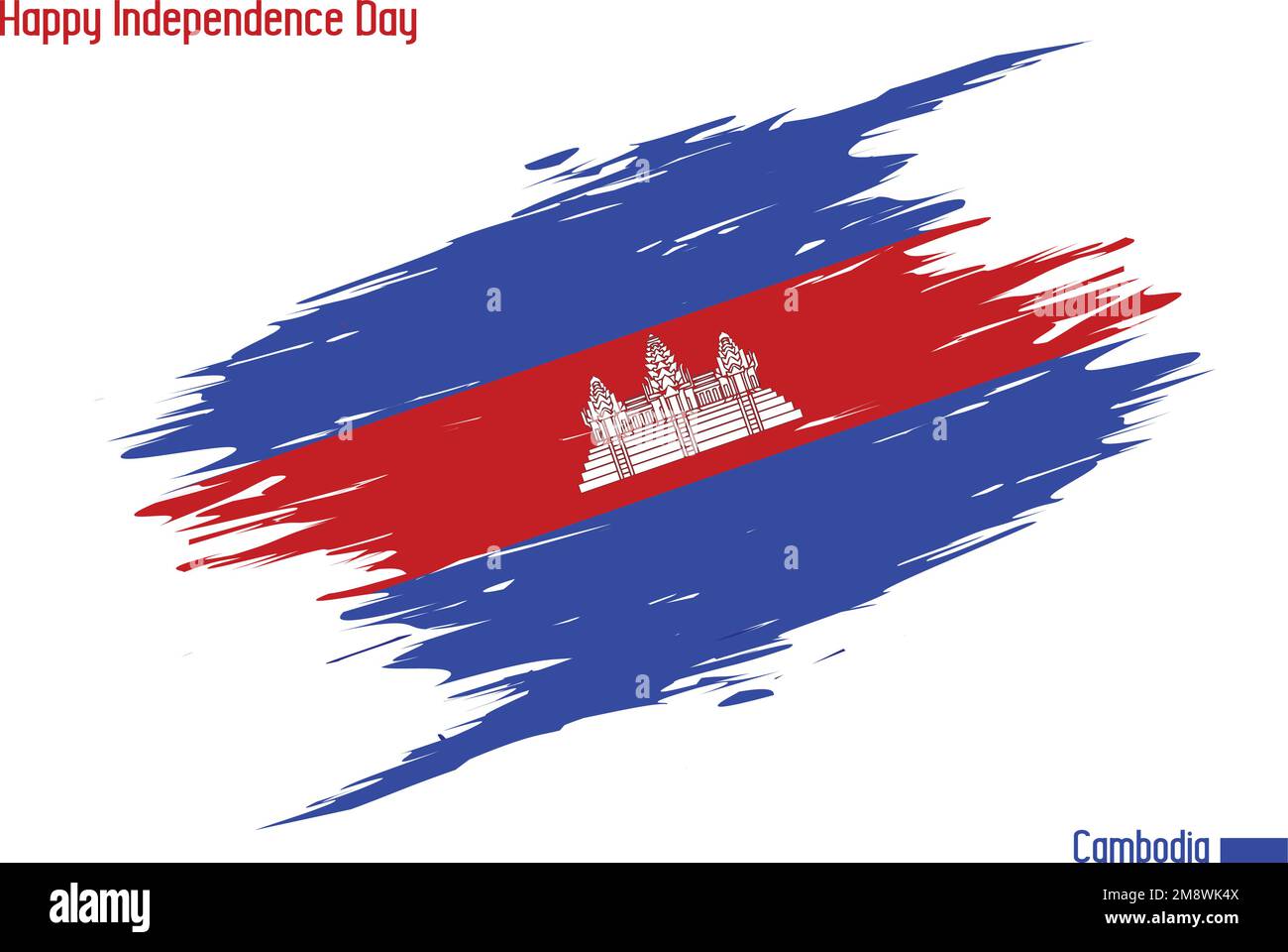 Cambodia National Flag Artistic Grunge Brush Stroke Stock Vector Image & Art - Alamy