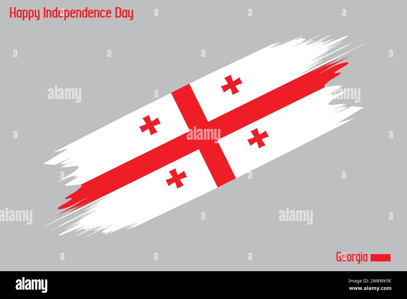 Georgia National Flag Artistic Grunge Brush Stroke Concept Vector ...