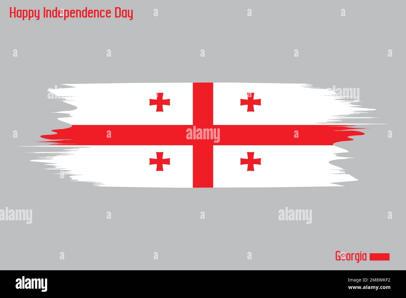 Georgia National Flag Artistic Grunge Brush Stroke Concept Vector ...