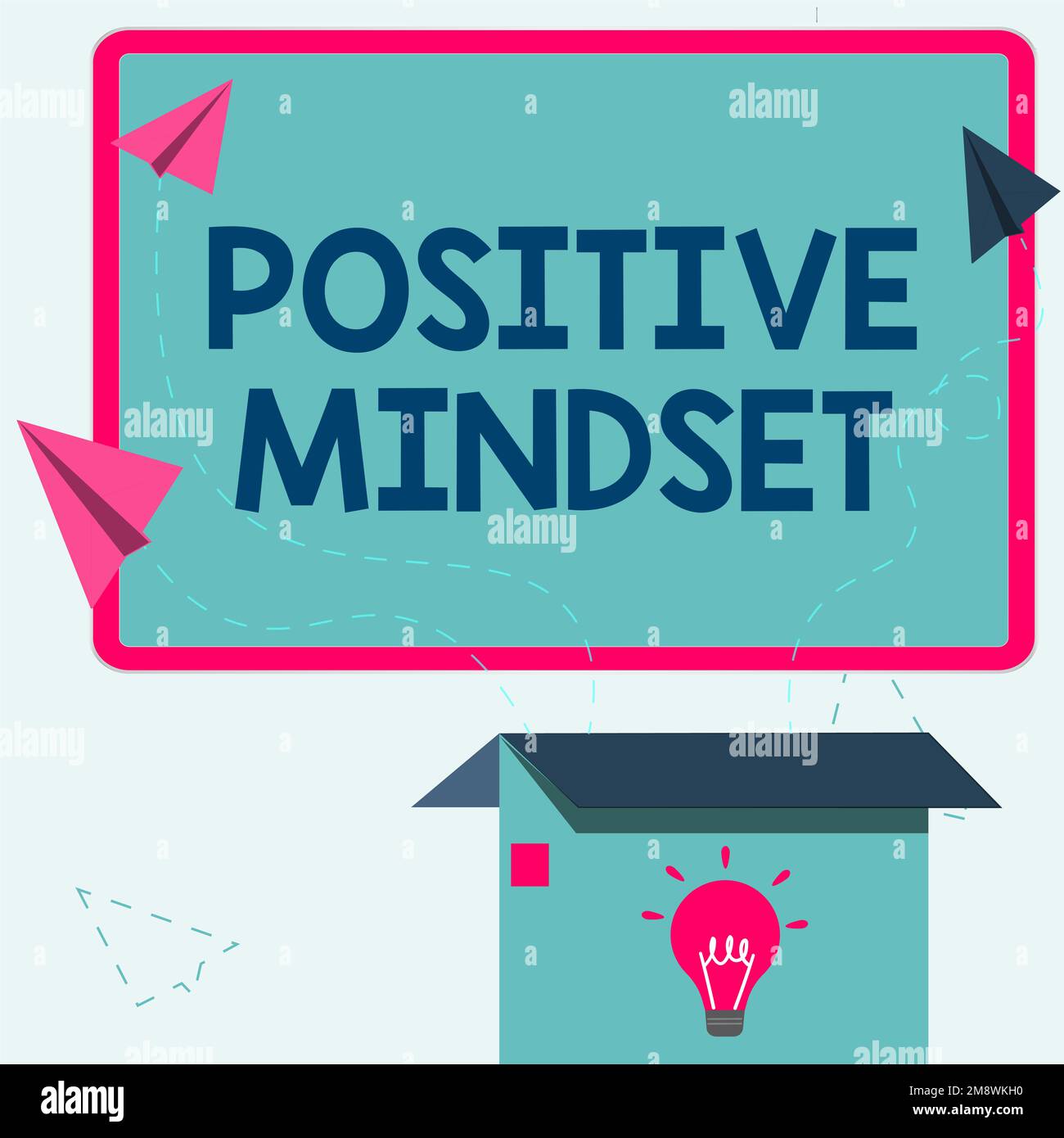 Text caption presenting Positive Mindset. Internet Concept mental and ...