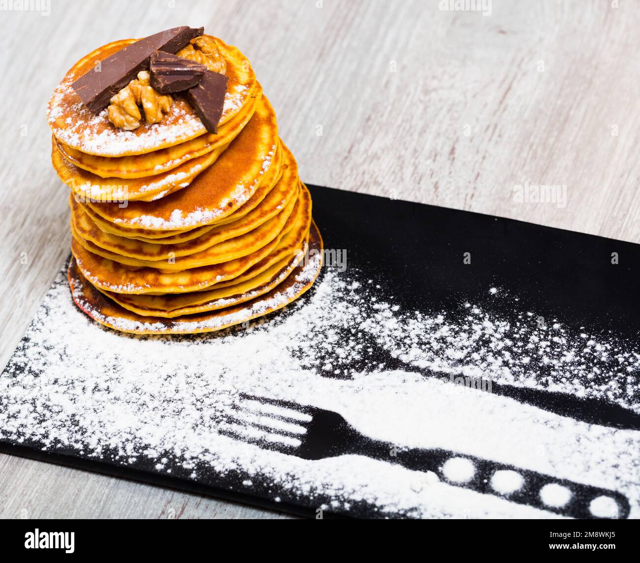 High stack of pancakes Stock Photo - Alamy