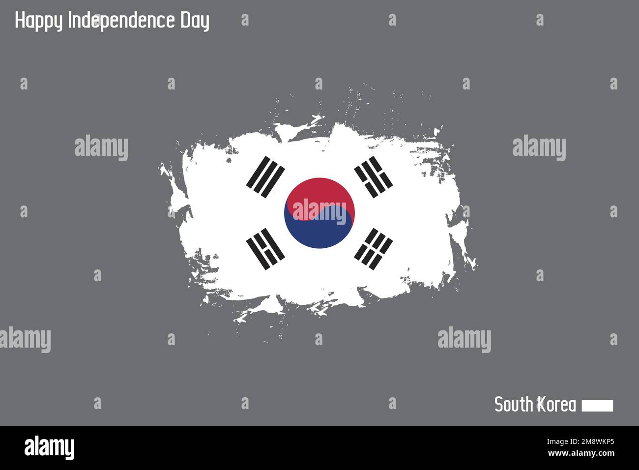 South Korea National Flag Artistic Grunge Brush Stroke Concept Vector