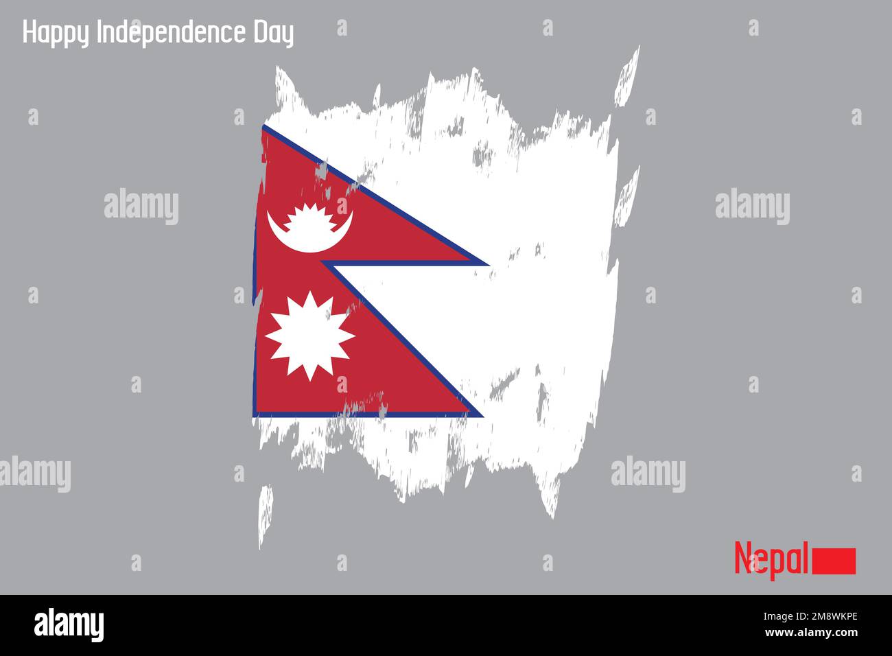 Grunge Brush Stroke Vecctor Design on Painted Of Nepal Flag Stock ...