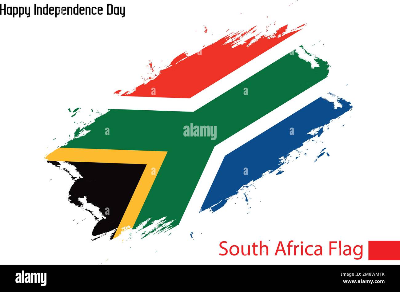 South Africa National Flag Artistic Grunge Brush Stroke Stock Vector ...