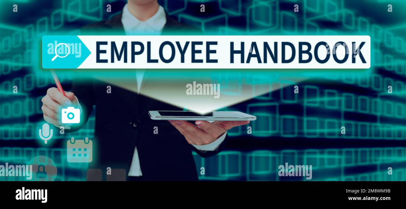 Handwriting text Employee Handbook. Business showcase Document that ...