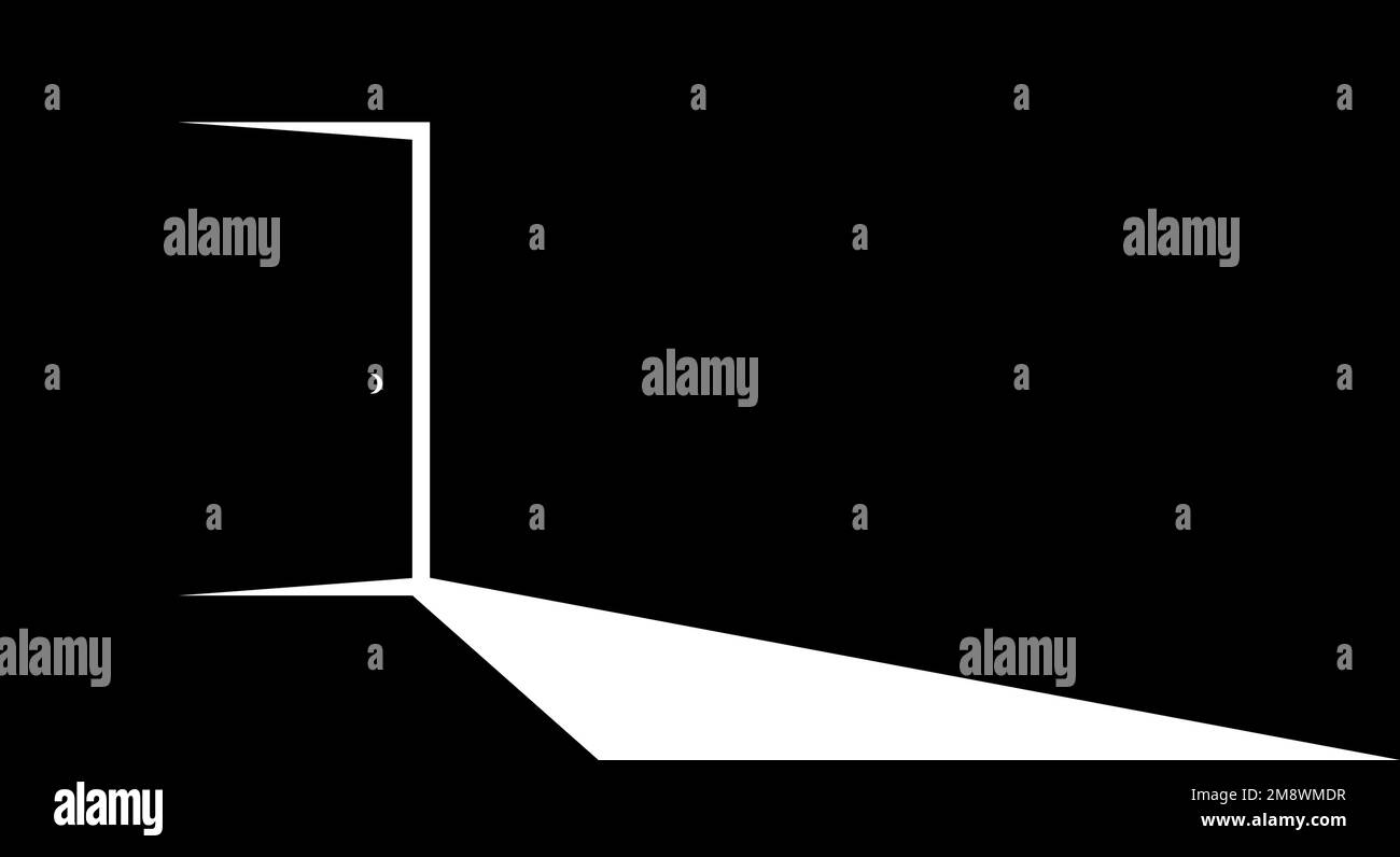 Half open secret door, new opportunities concept, unknown fear, step ...