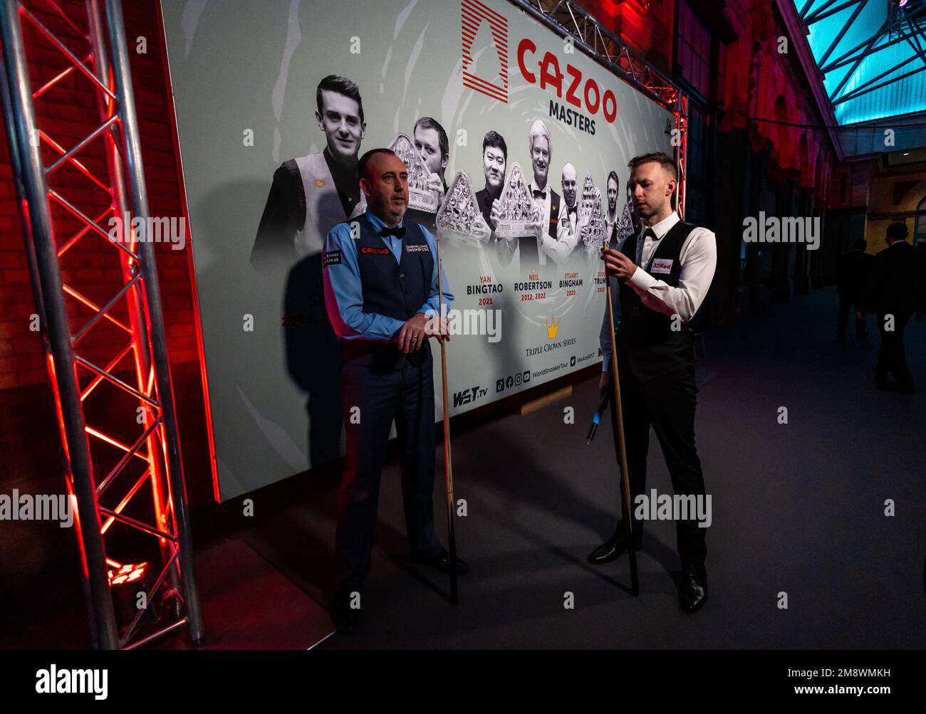 Mark Williams and Judd Trump before walking out into the arena during ...