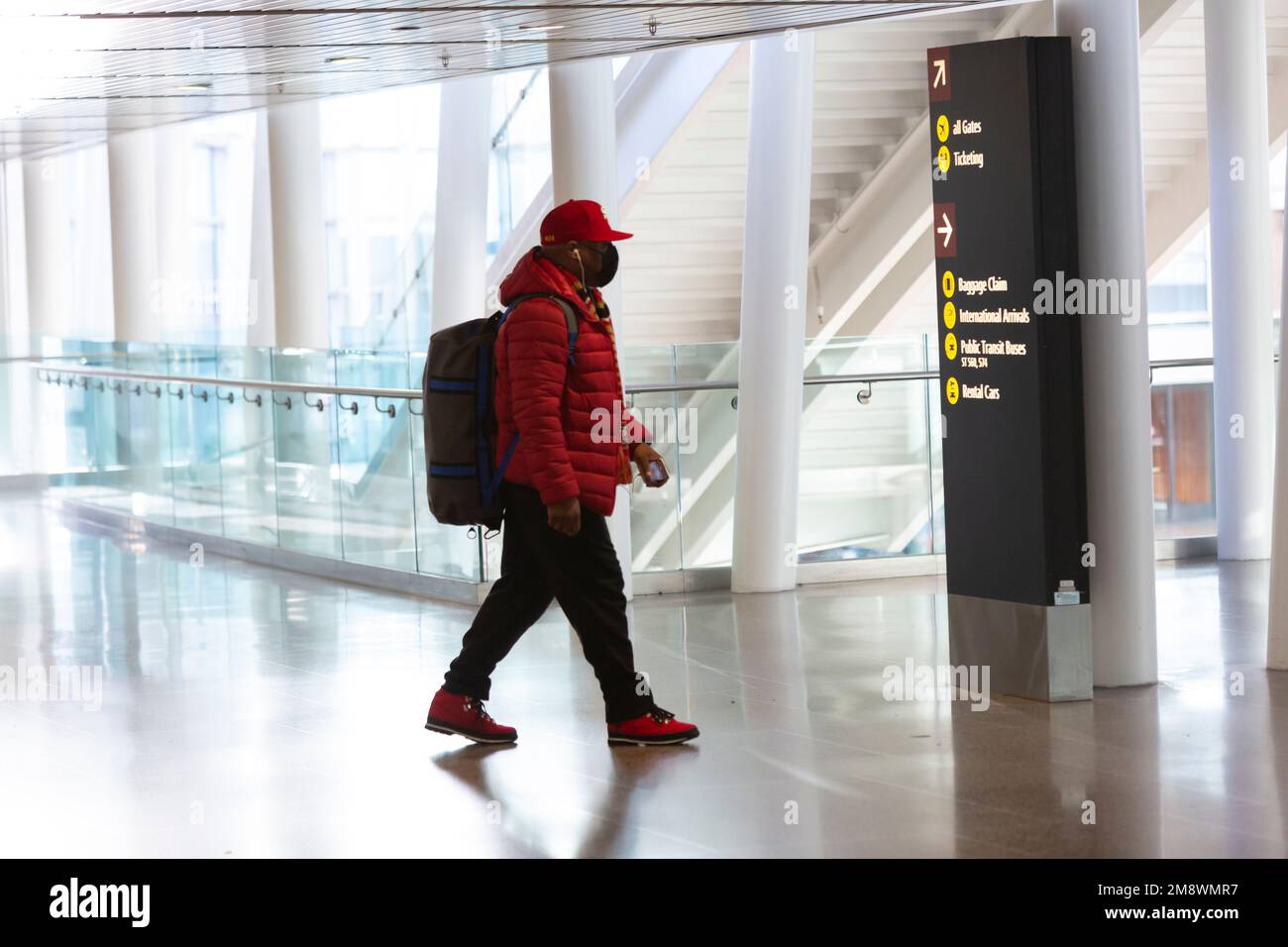 A Passenger arrives at Seattle-Tacoma International Airport in SeaTac ...