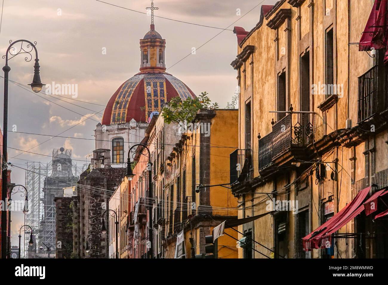 The dome of the Templo de Santa Inés church and former convent in the ...