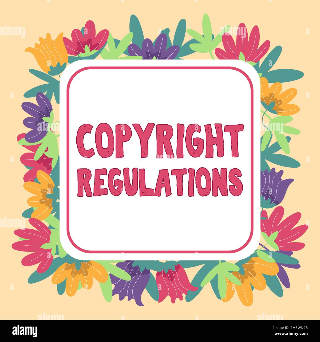 Conceptual caption Copyright Regulations. Word Written on body of law ...