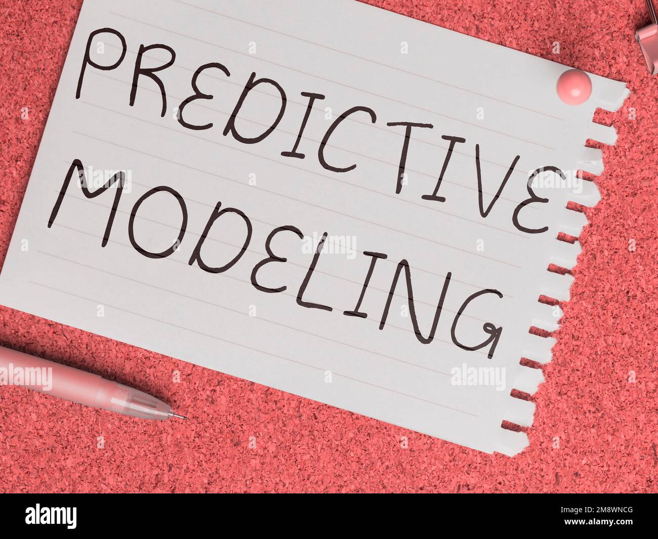 Text sign showing Predictive Modeling, Word Written on maintenance strategy driven by predictive ...