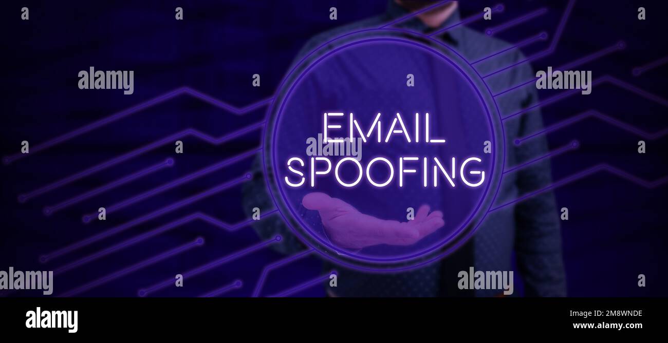 Conceptual caption Email Spoofing. Concept meaning secure the access ... Conceptual caption Email Spoofing. Concept meaning secure the access ...