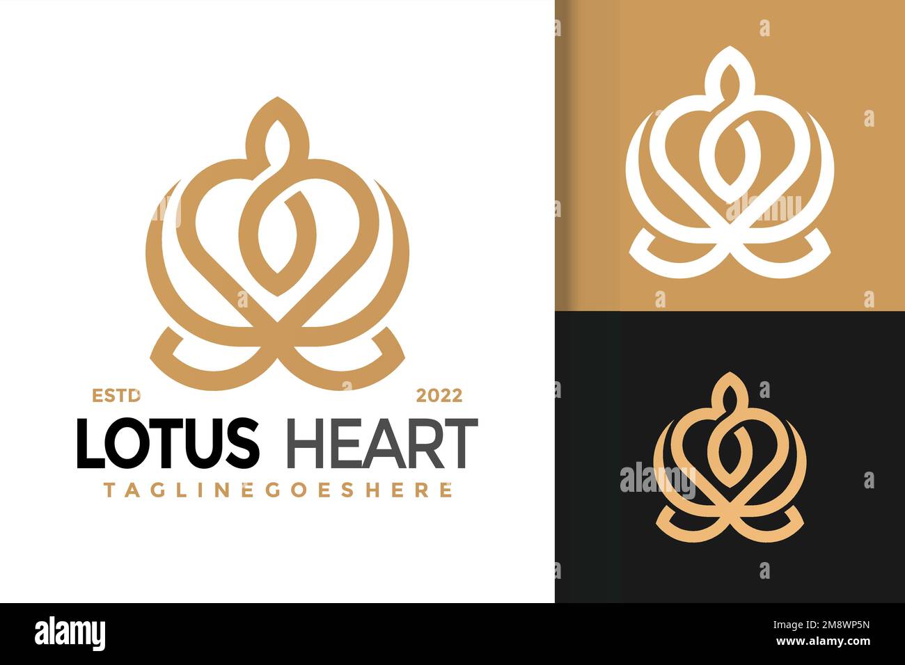 A vector design of modern Lotus Heart Logo for brand identity Stock ...
