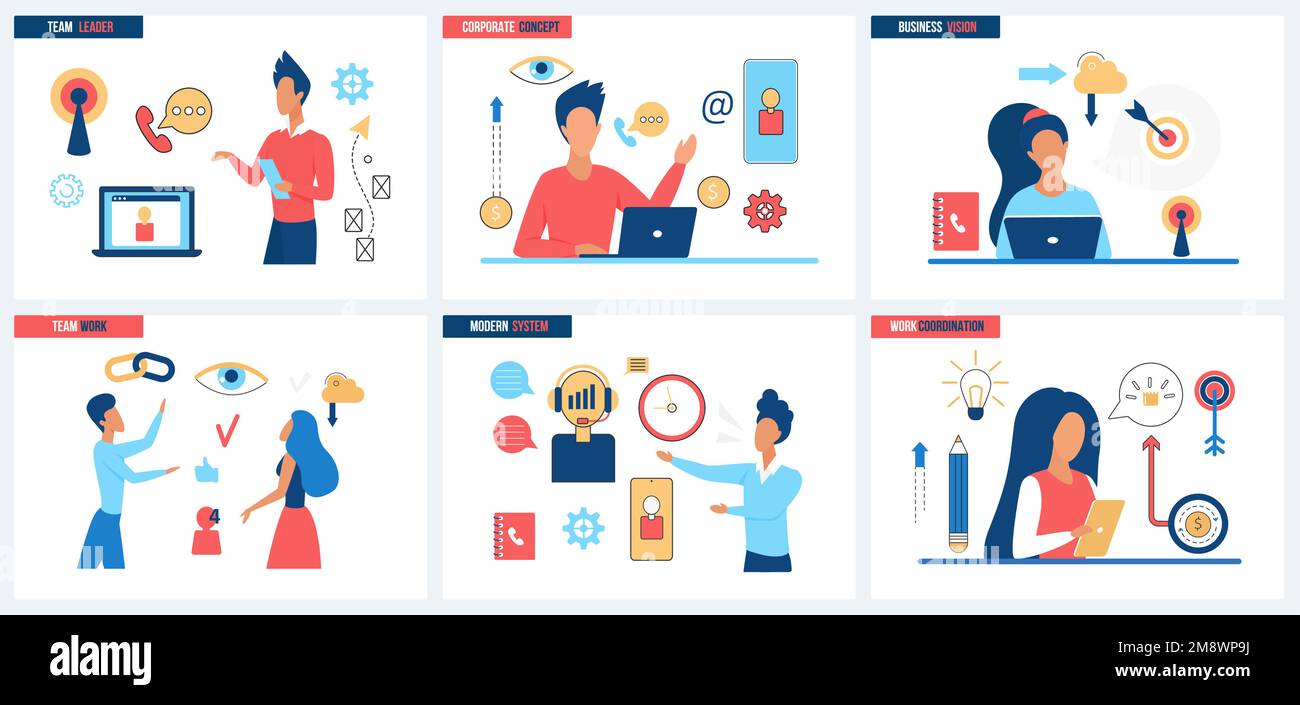 Business vision of corporate leader, teamwork and coordination of ...