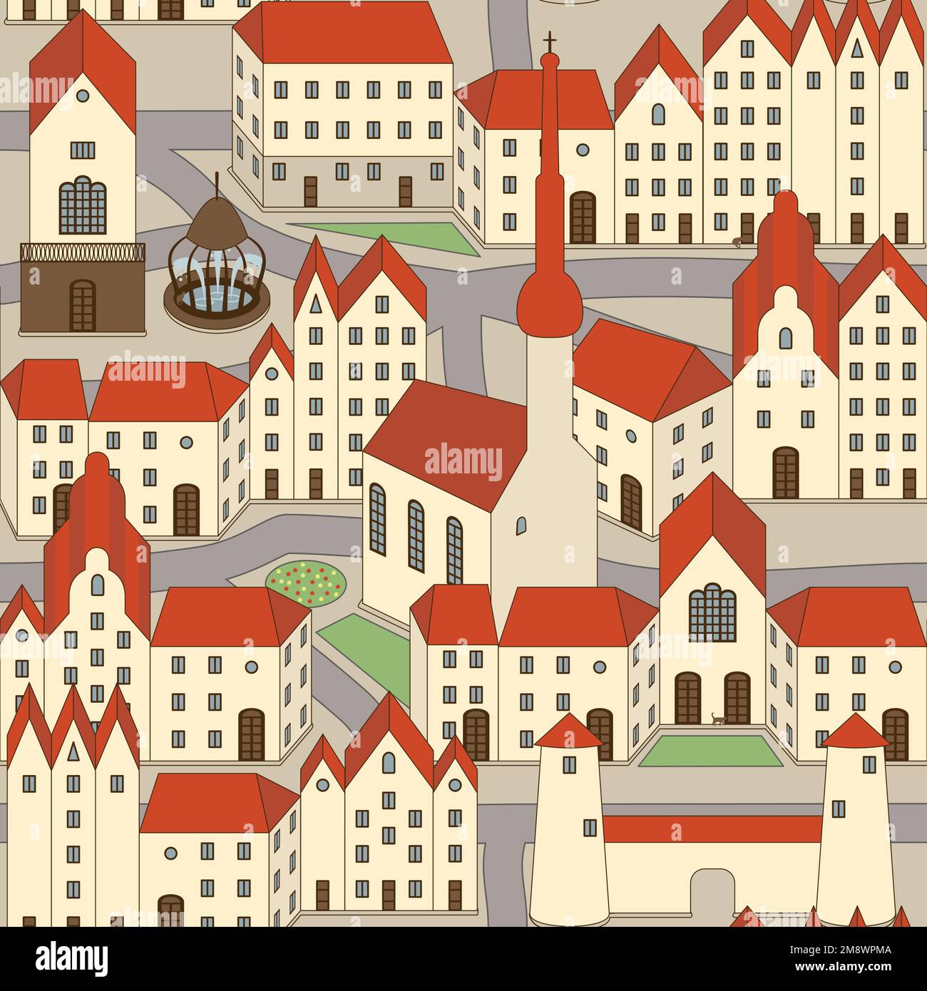 Old city ancient architecture Stock Vector Images - Alamy