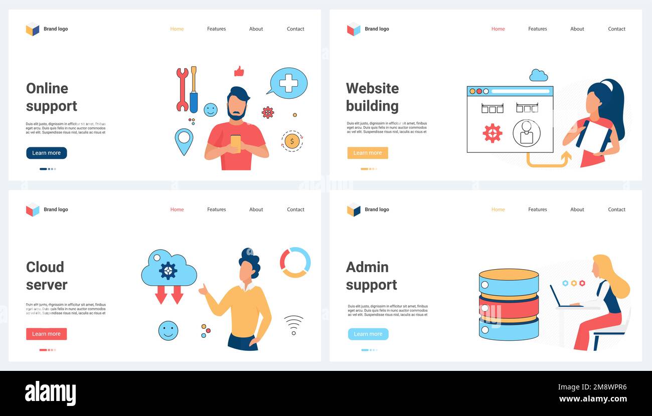 Online support service, cloud data server and website development set ...