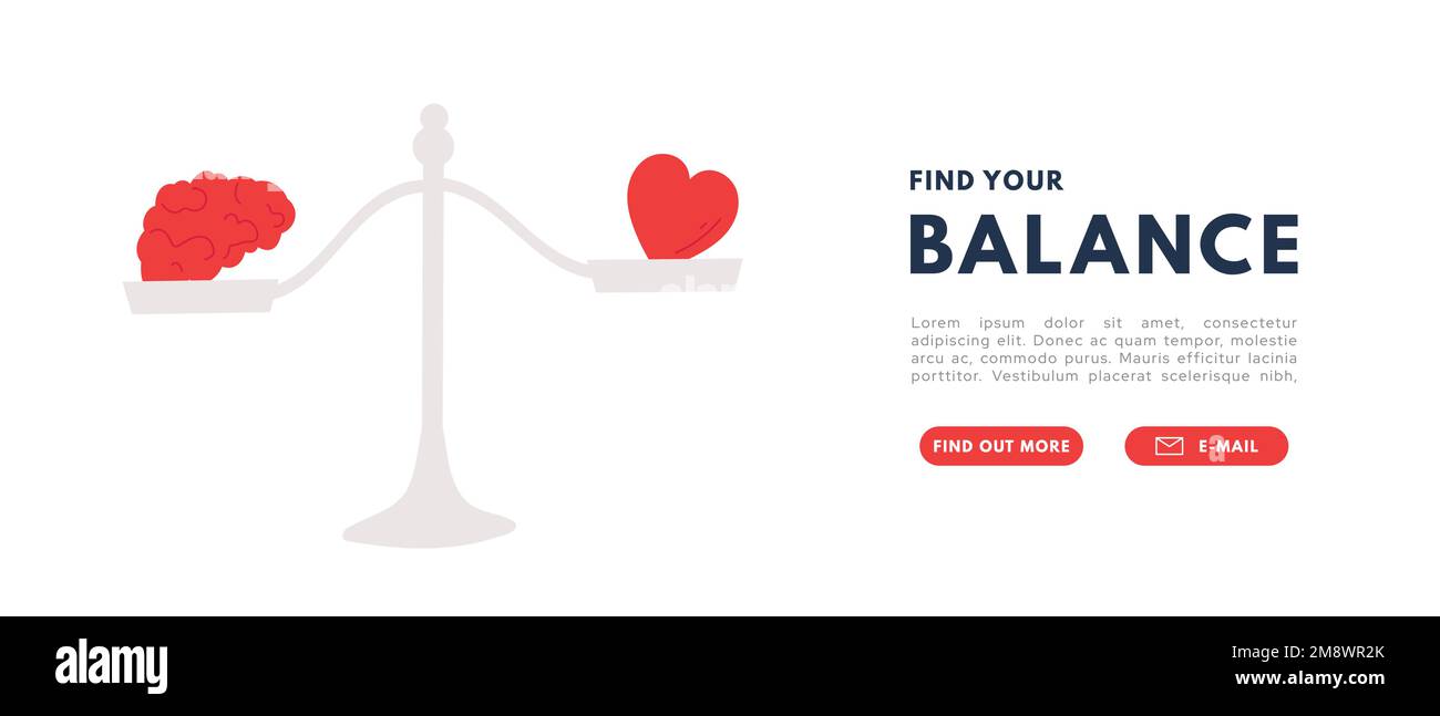 Brain and heart harmony. Mind balans with love. Psychiatry concept ...