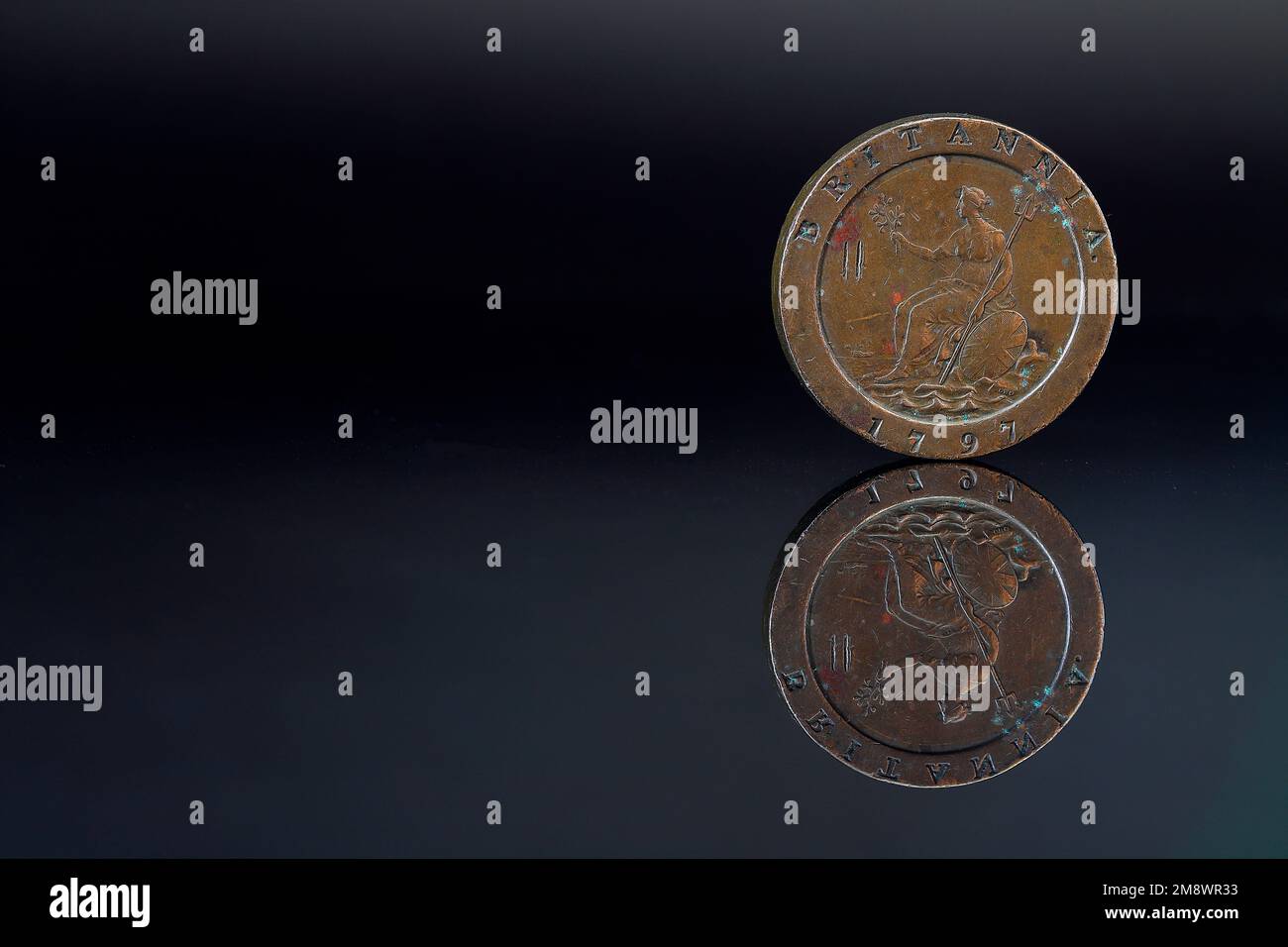 King George III Britannia Penny with the initials EP engraved onto the ...