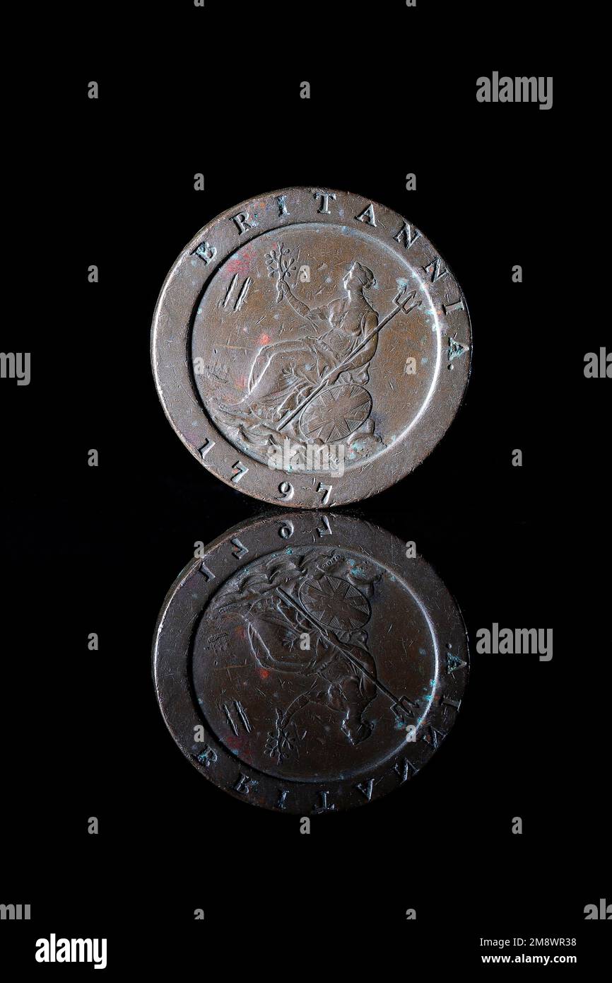 King George III Britannia Penny with the initials EP engraved onto the ...