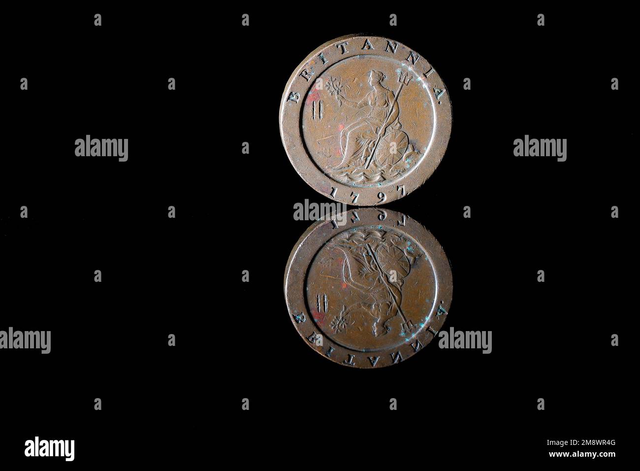 King George III Britannia Penny with the initials EP engraved onto the ...