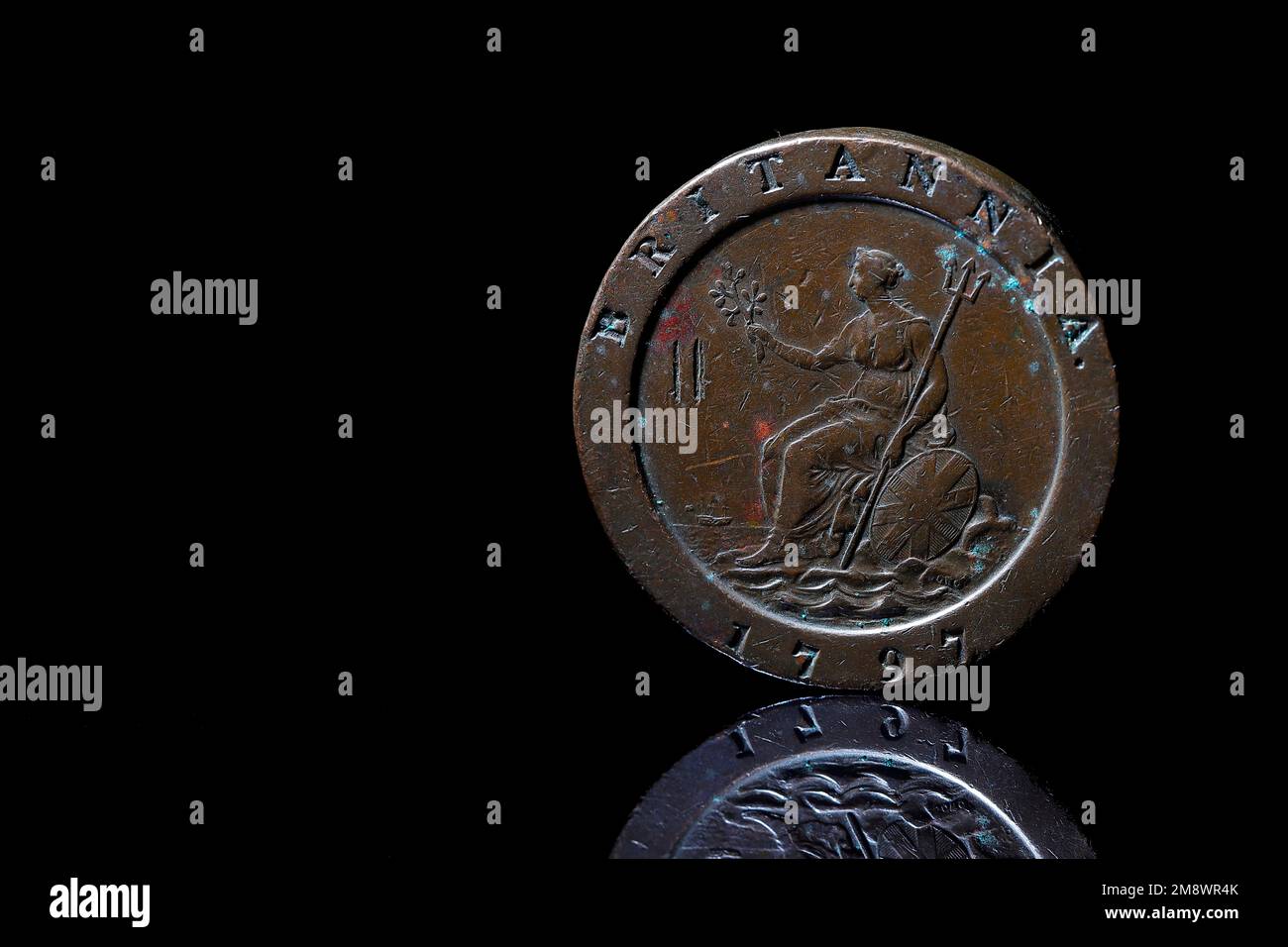 King George III Britannia Penny with the initials EP engraved onto the ...