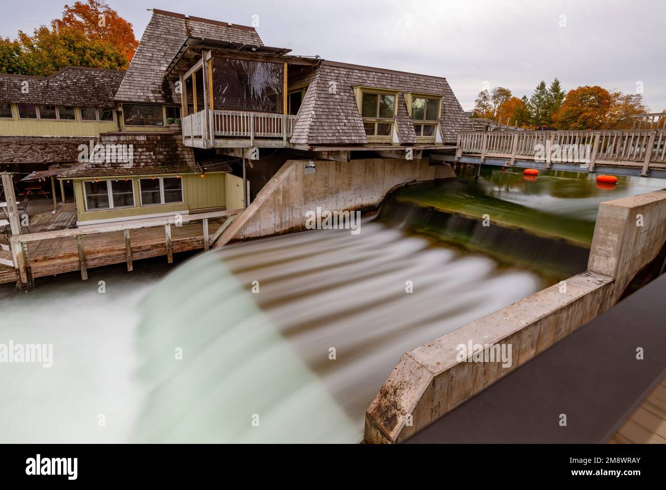 A beautiful view of small waterfall with long exposure in the Leland ...