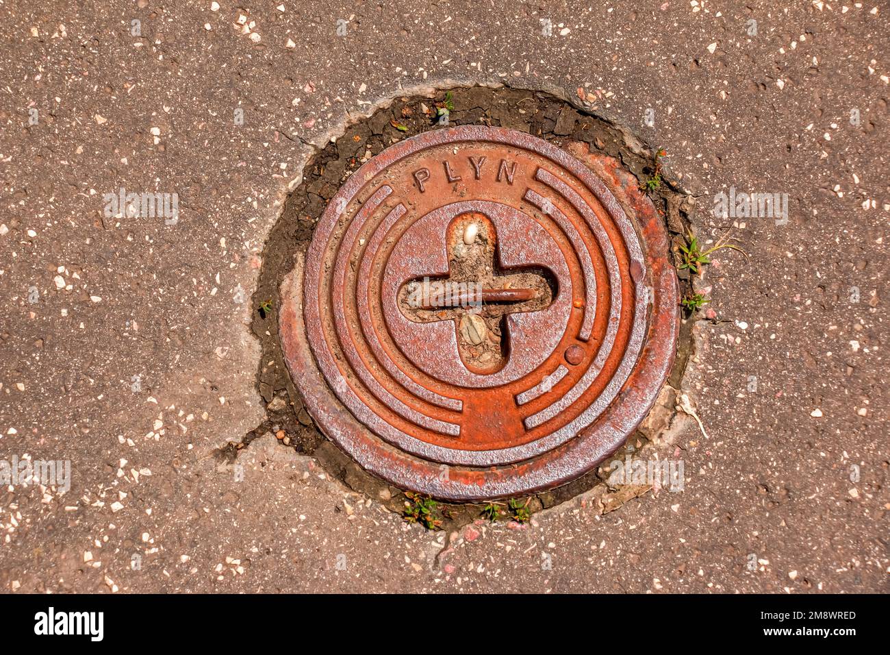 Manhole cover of the gas pipeline system. A massive metal hatch for ...