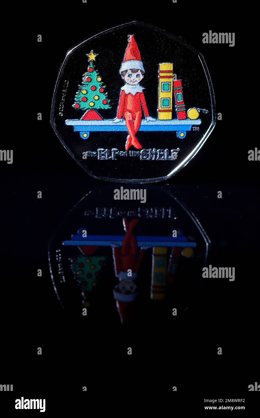 Elf on the Shelf 50p coin issued in 2022 Stock Photo - Alamy