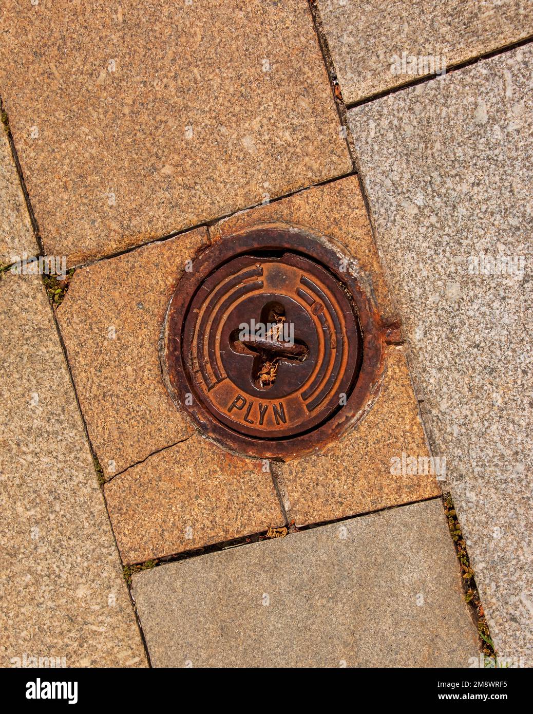 Manhole cover of the gas pipeline system. A massive metal hatch for ...