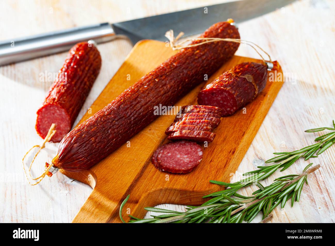 Smoked venison sausages hi-res stock photography and images - Alamy