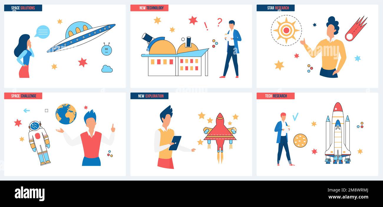 Space research technology, scientific solutions, research and travel challenge of cosmonaut set ...