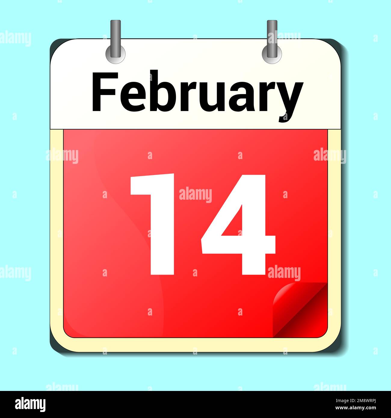 day on the calendar, vector image format, February 14 Stock Vector ...