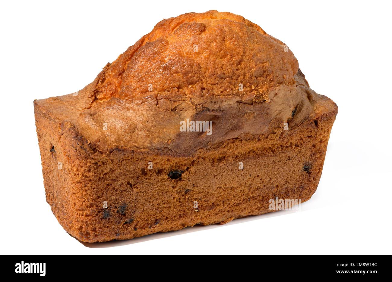 Baked cupcake in the shape of a brick on a white isolated background ...