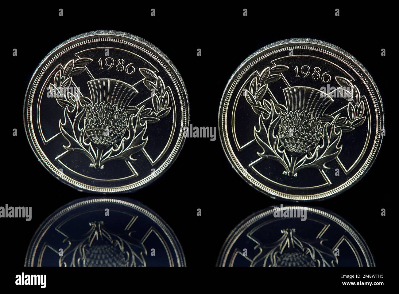 1986 £2 coin to commemorate the Commonwealth Games in Scotland Stock ...