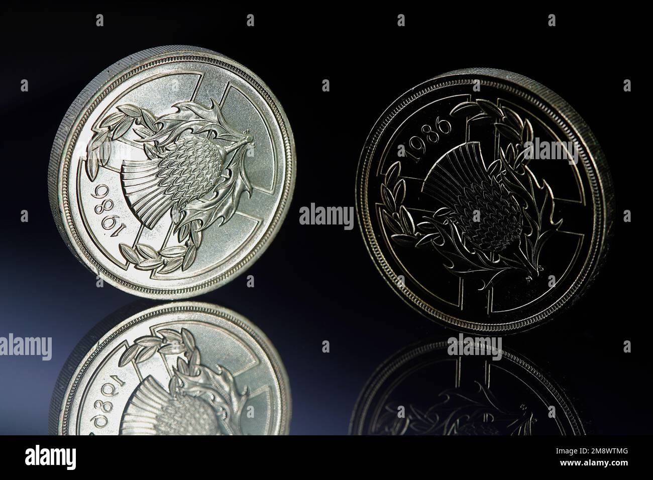 1986 £2 coin to commemorate the Commonwealth Games in Scotland Stock ...