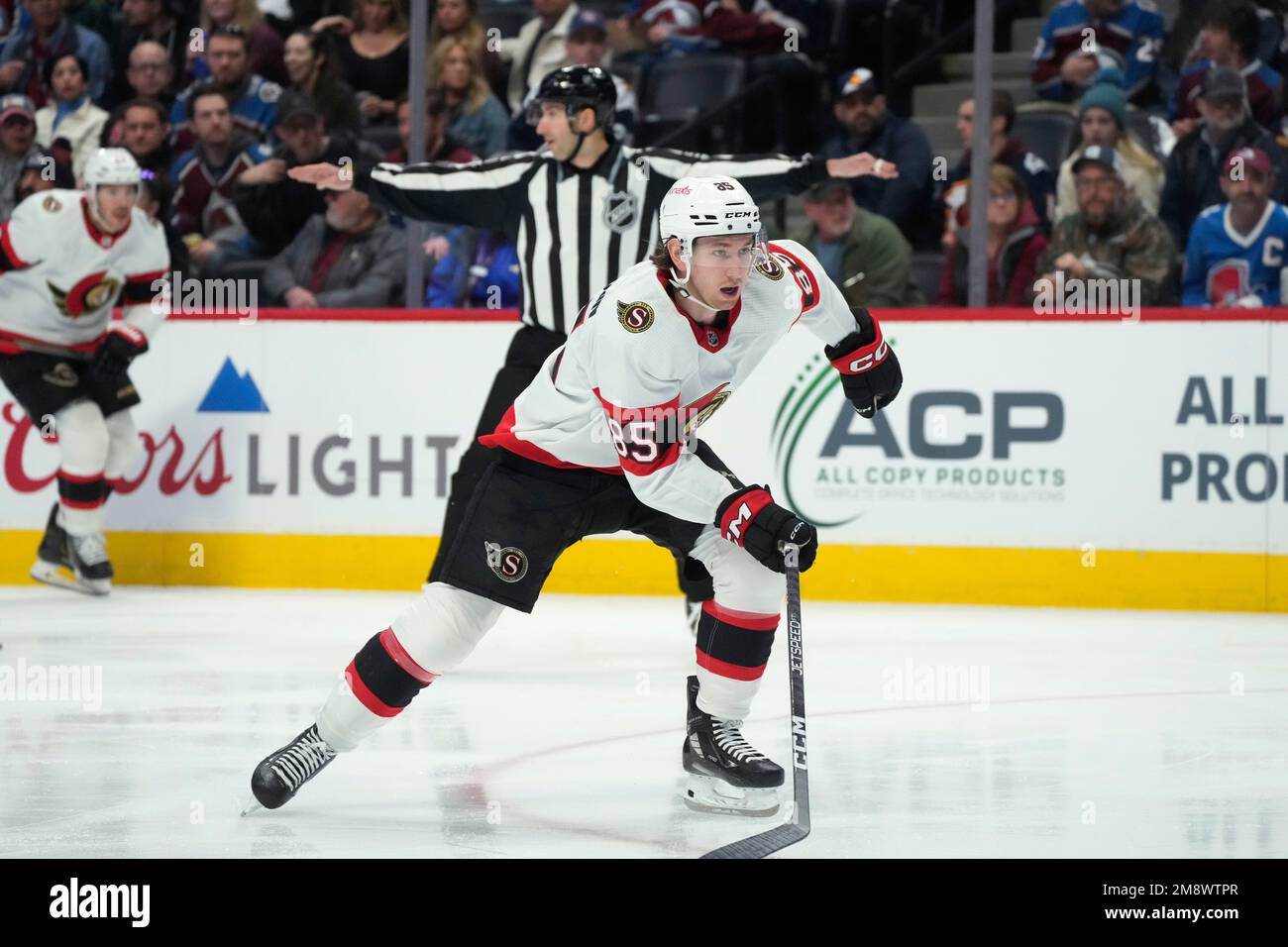 Ottawa Senators defenseman Jake Sanderson (85) in the first period of ...