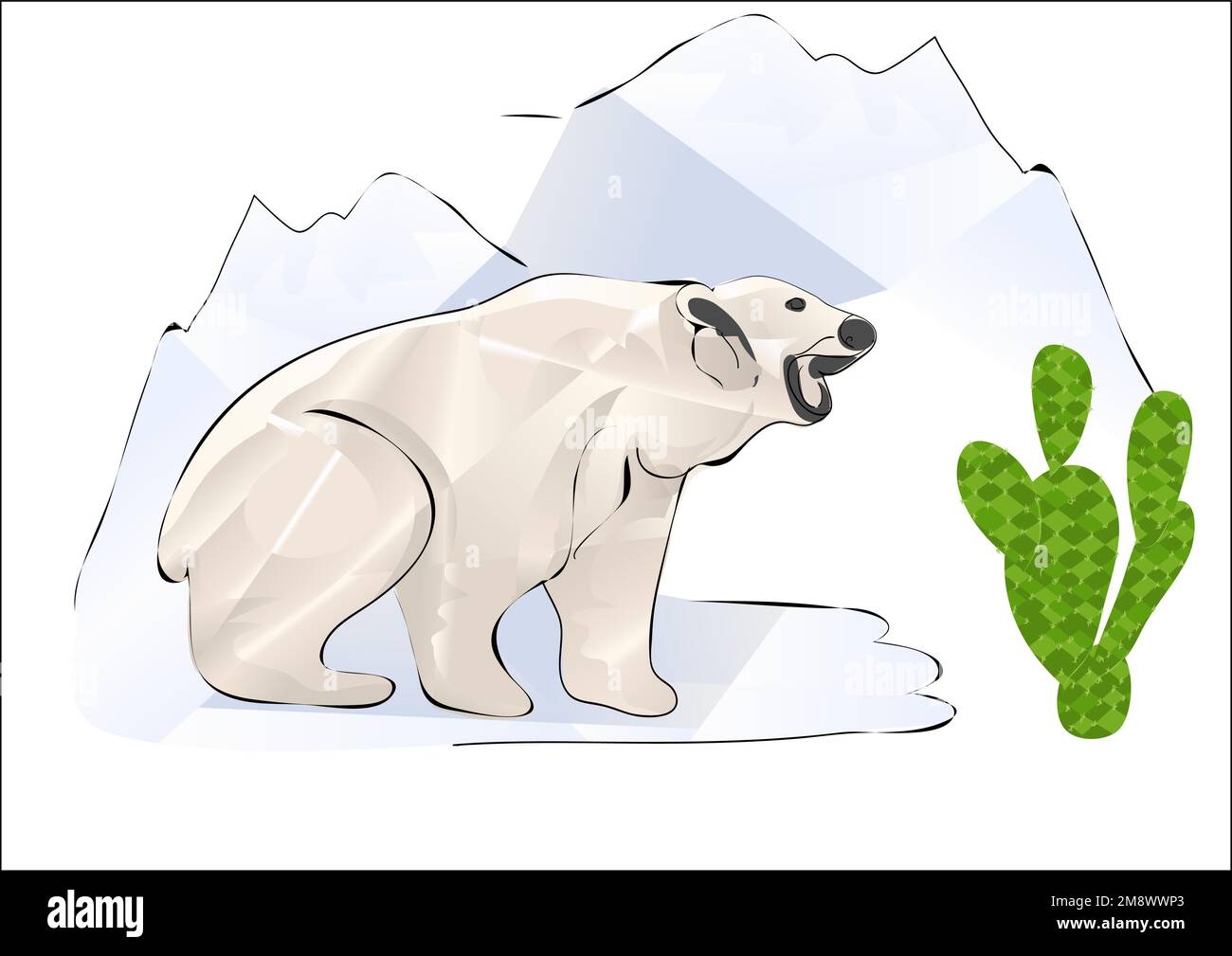 climate change concept vector illustration with bear Stock Vector Image ...