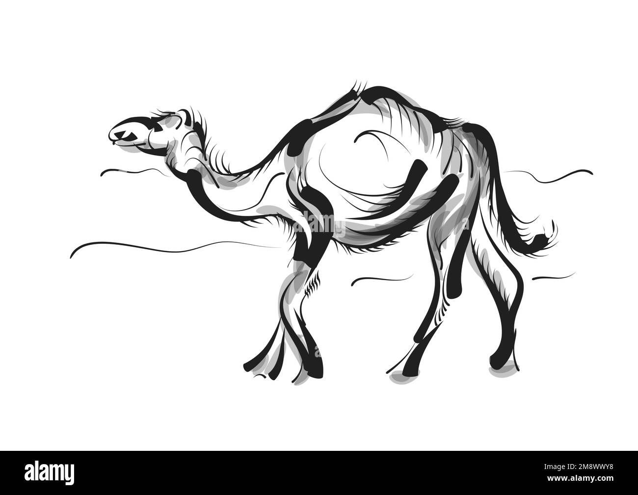 camel vector illustration isolated on white background Stock Vector ...