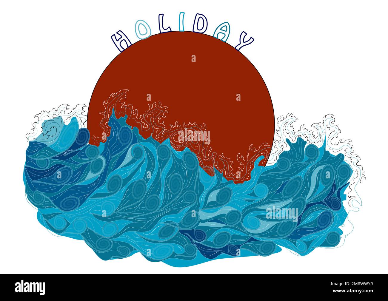 the holiday abstract vectoe illustration with sea Stock Vector Image ...