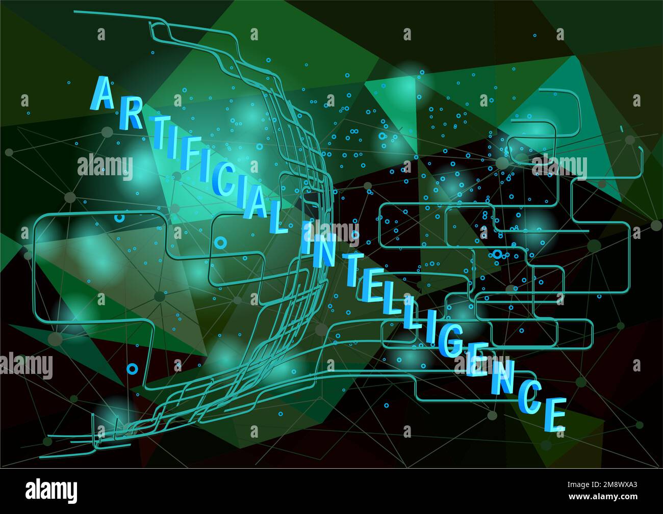 artificial intelligence abstract vector illustration Stock Vector Image ...