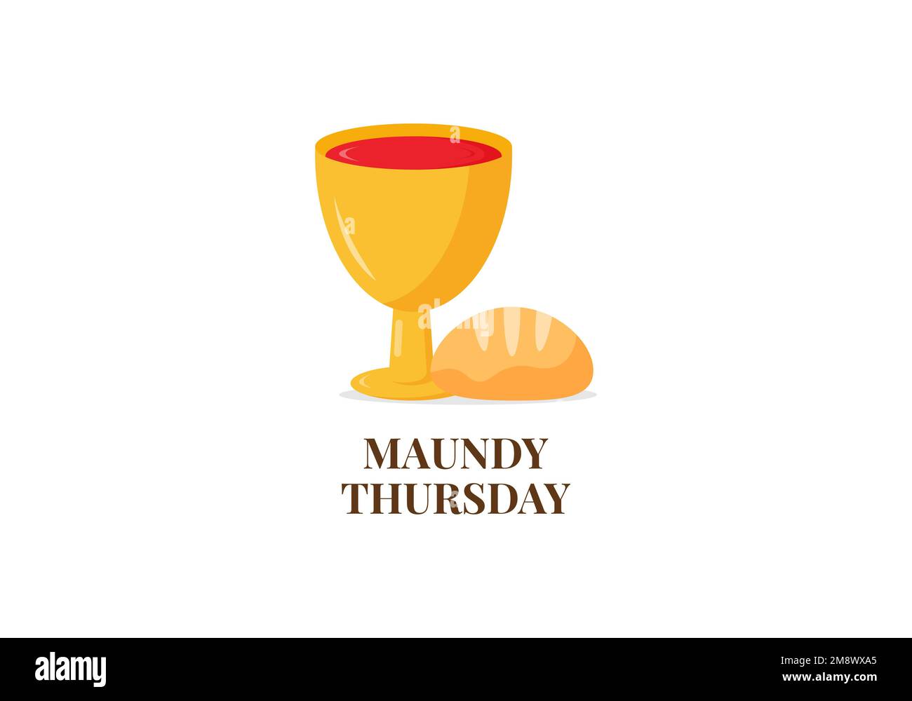 Christian greeting card or banner of the Holy Week before Easter. Wine ...