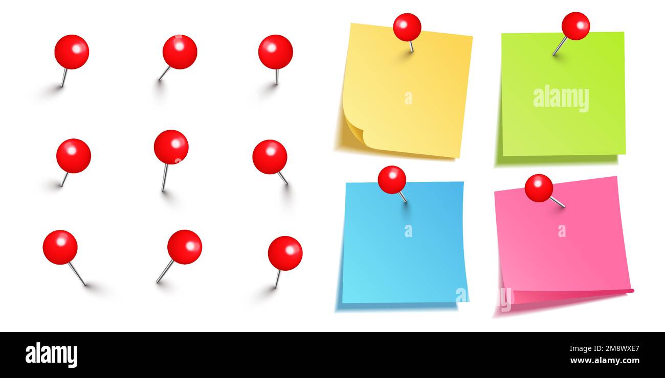 Realistic blank sticky notes isolated on white background. Colorful ...