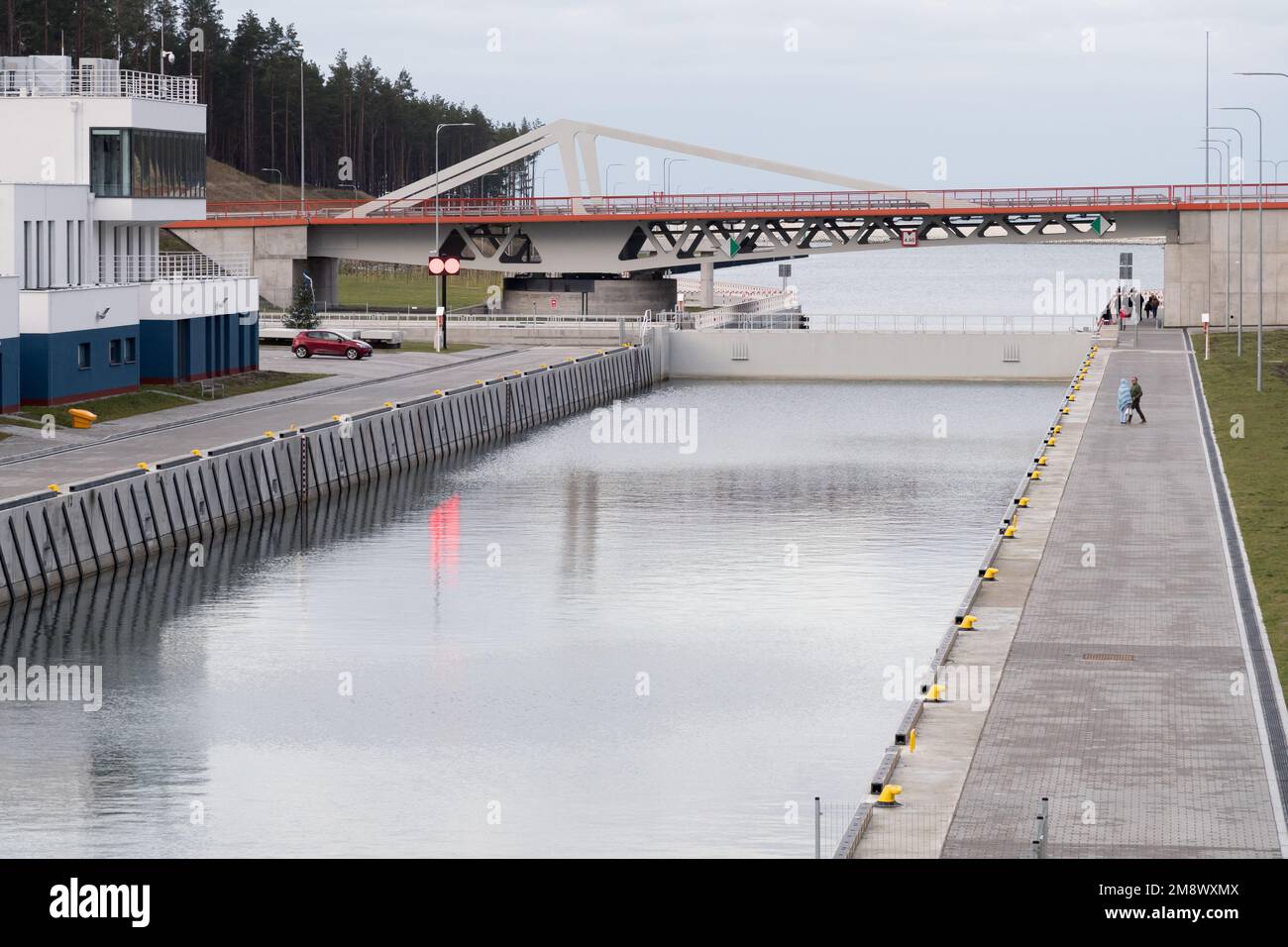 Vistula Spit canal connecting port of Elblag and Vistula Lagoon with ...