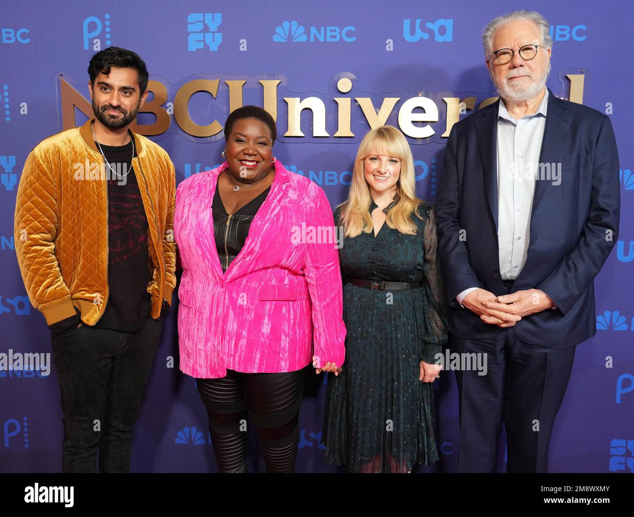 (L-R) NIGHT COURT Cast - Kapil Talwalkar, Lacretta, Melissa Rauch and ...